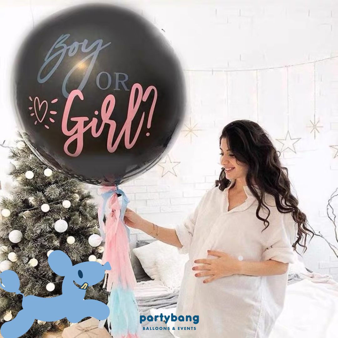 [Helium Inflated] 36” Jumbo Popping Gender Reveal Balloon (1pc) – Partybang