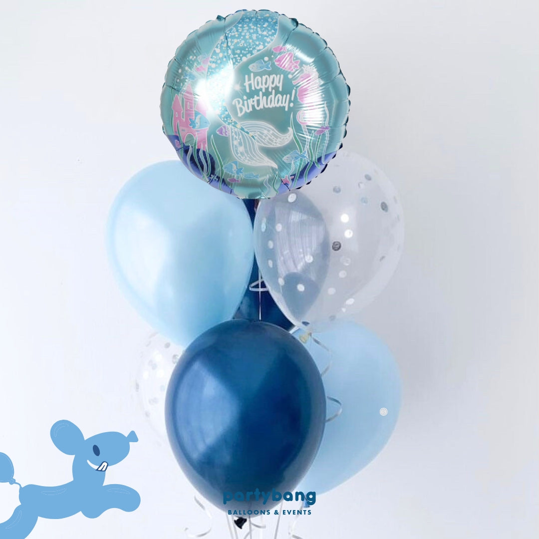[Helium Inflated] 7pcs Balloon Cluster (Mermaid) – Partybang