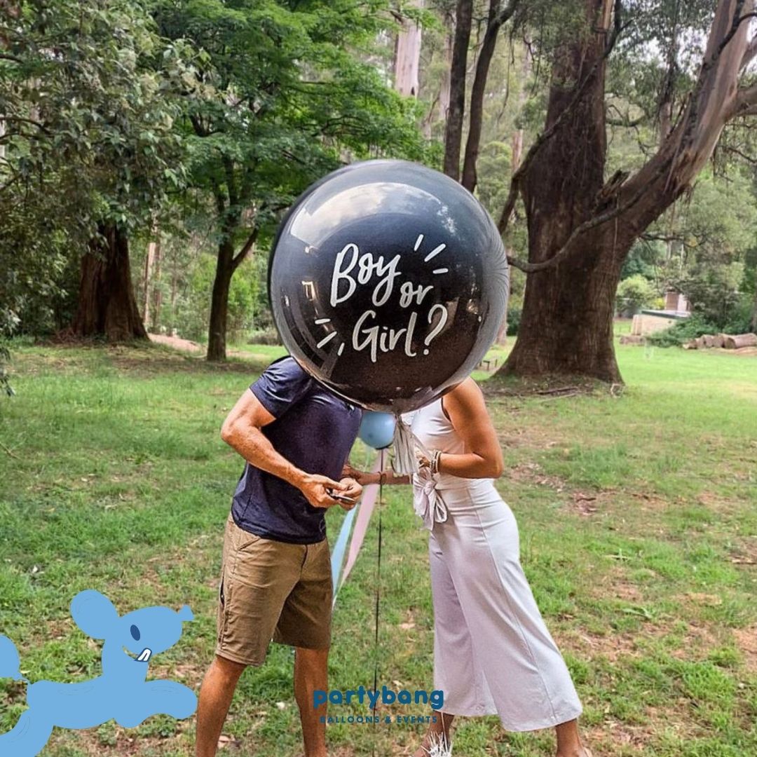 [Helium Inflated] 36” Jumbo Popping Gender Reveal Balloon Set C – Partybang